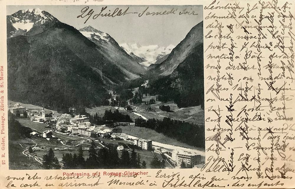 1905 - Antike AK Pontresina & Rosegg Gletscher | Kaufen auf Ricardo