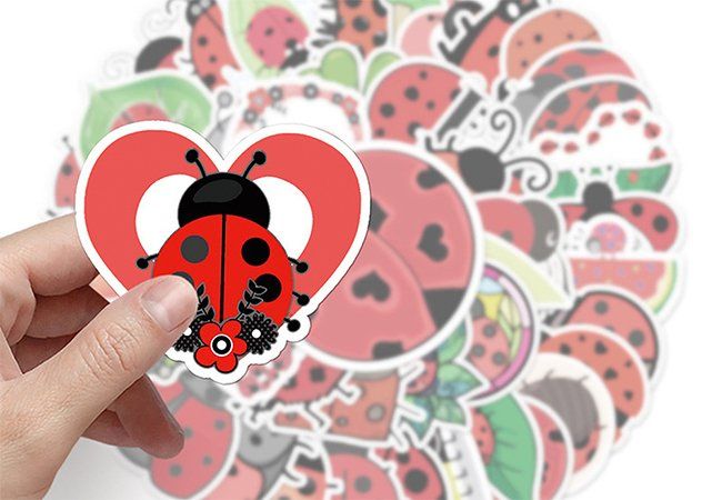 50 Stk. Sticker/Aufkleber - Marienkäfer (Neu und originalverpackt) in ...