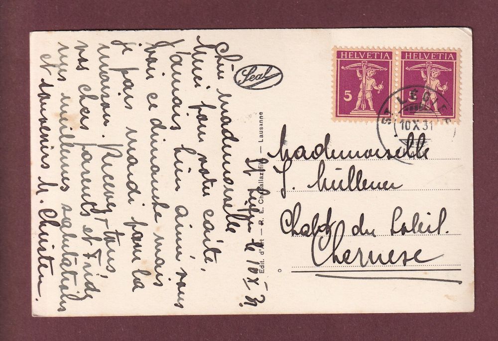 ST. LEGIER et les Alpes de Savoie - 1931 (D'occasion) à Pully pour CHF ...