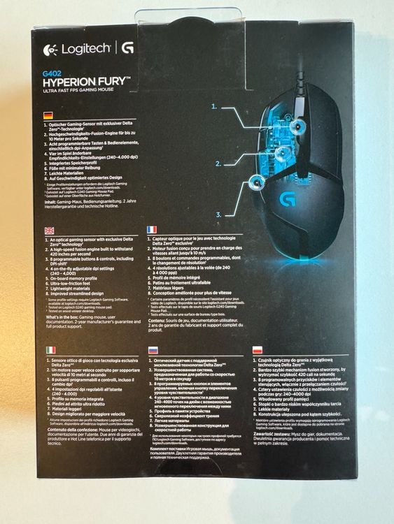 Logitech G402 Hyperion Fury Ultraschnelle FPS Gaming-Maus (Neu und ...