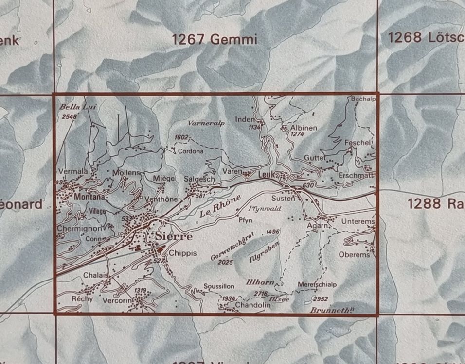 LANDESKARTE SIERRE VALAIS WALLIS 1287 1:25 000 1980 UNGEÖFF. | Kaufen ...