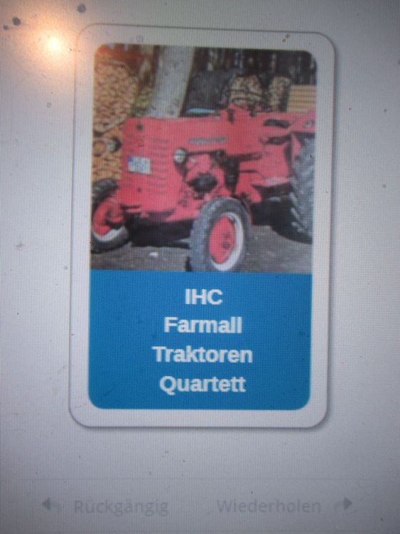 Farmall IHC Traktoren Quartett 32 Karten (Neu und originalverpackt) in Herznach für CHF 30 – mit ...