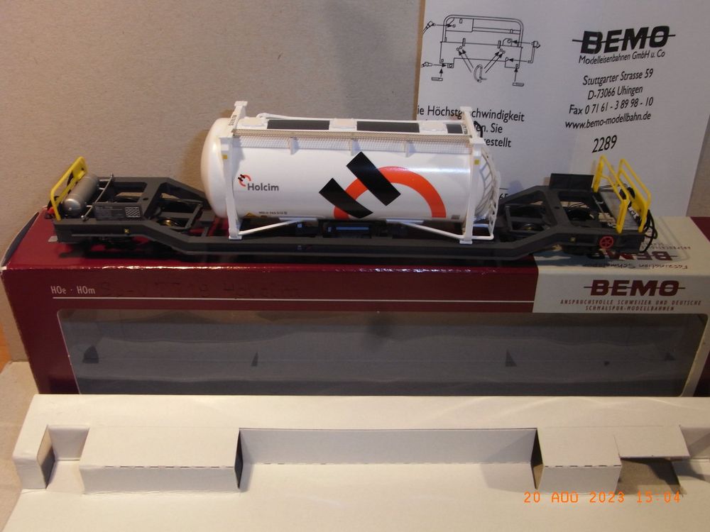1 wagon Bemo HOm RhB Sbk-v 7719 Holcim (Neu (gemäss Beschreibung)) in ...
