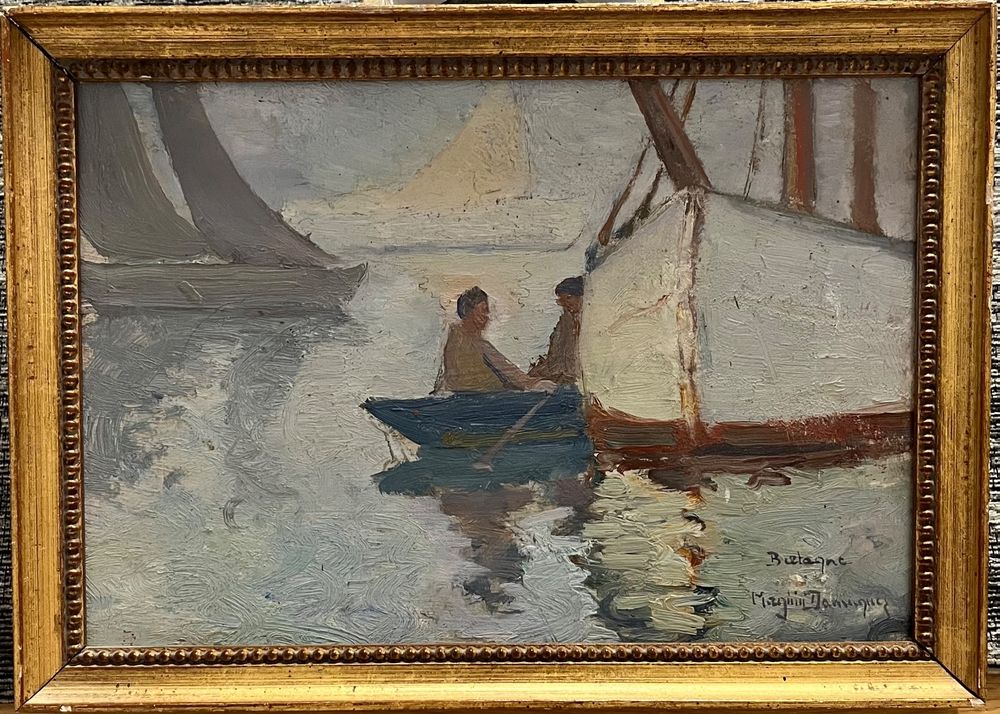 Antike See Ansicht Gemälde , Personen in Boot, Unl. Sig. (Gebraucht) in Root für CHF 19 – mit ...