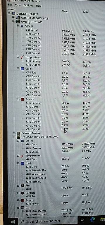 PC Gamer RTX 2070 Ryzen 5 3600 32gb RAM Prêt à l'emploi (D'occasion) à ...