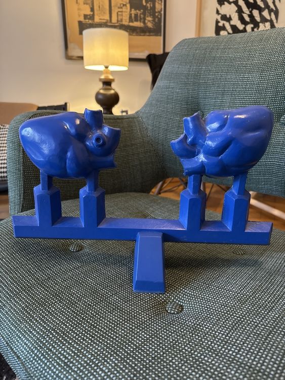 Blaue Herz Skulptur, signiert, 1999, Max Grüter (Gebraucht) in Zürich ...