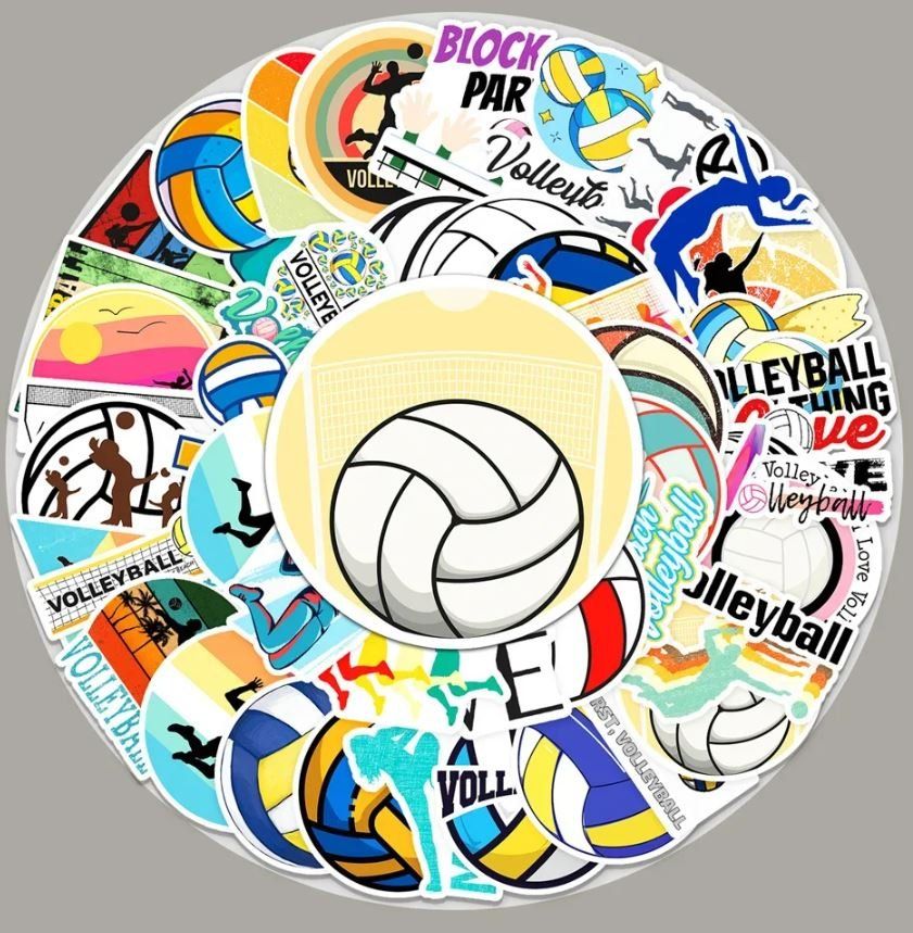 Beach Volleyball Strand Netz Ball Team 50 tlg Stickerset (Neu und ...