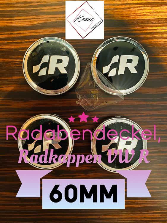 VW R Nabendeckel, Radnaben, Nabenkappen 60 mm Schwarz (Neu und ...
