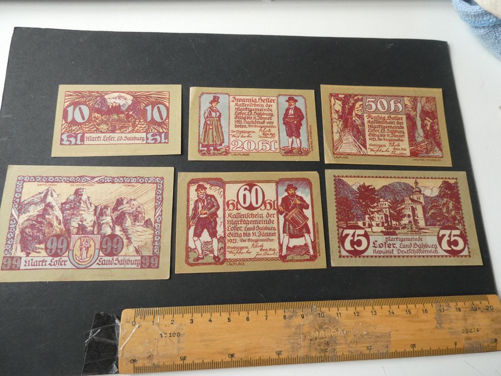 Oesterreich 1920, Salzburg - Serie Notgeldscheine ungefalte (Gebraucht) in Hinterforst für CHF 3 ...