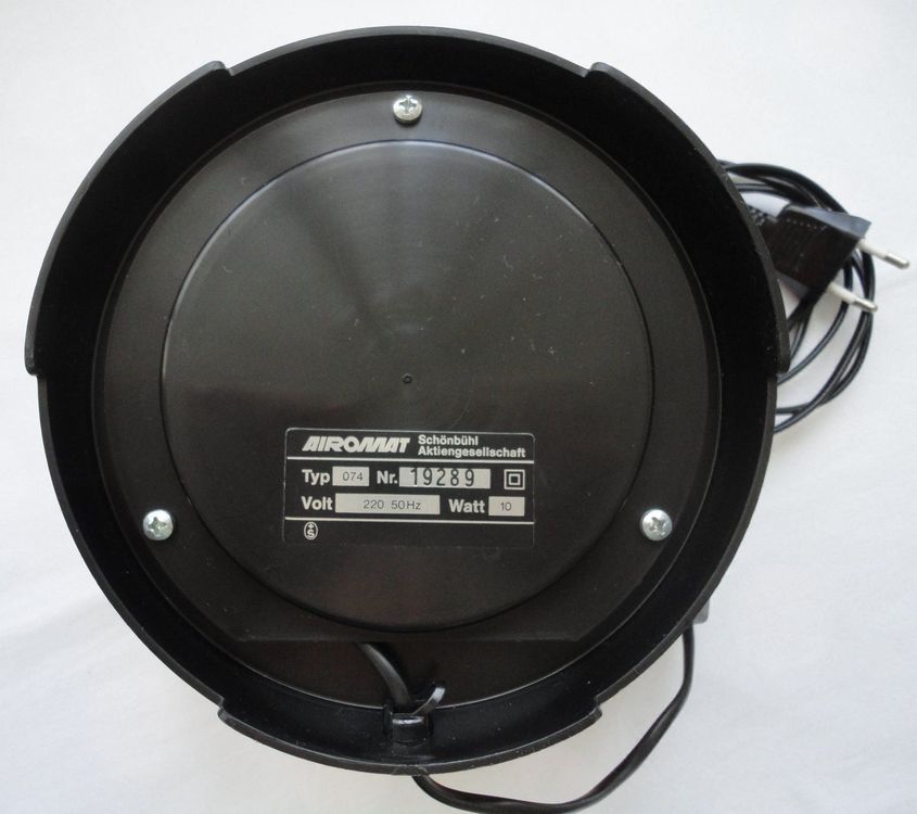 Ventilator/Airomat Schönbühl AG 220Volt/10Watt 70er Jahre (Gebraucht ...