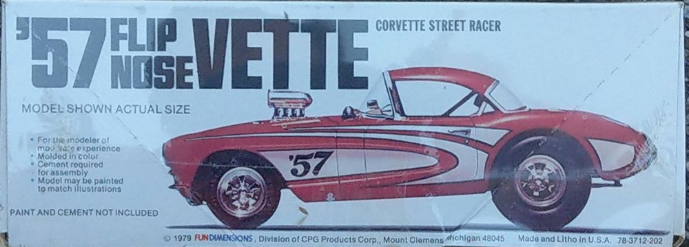 MPC 57 1957 Chevy Chevrolet flip nose Corvette 1:25 (Neu und ... MPC 57 1957 Chevy Chevrolet flip nose Corvette 1:25 (Neu und ...