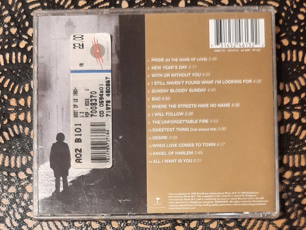 U2 - The Best Of 1980 - 1990, IRL Rock CD Album 1993 (Gebraucht) in Schönenberg TG für CHF 2.9 ...