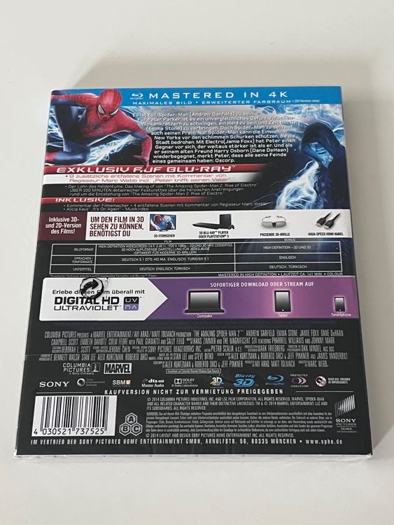 The Amazing Spider-Man 2 - Rise of Electro - Blu-Ray 3D neu (Neu und ...