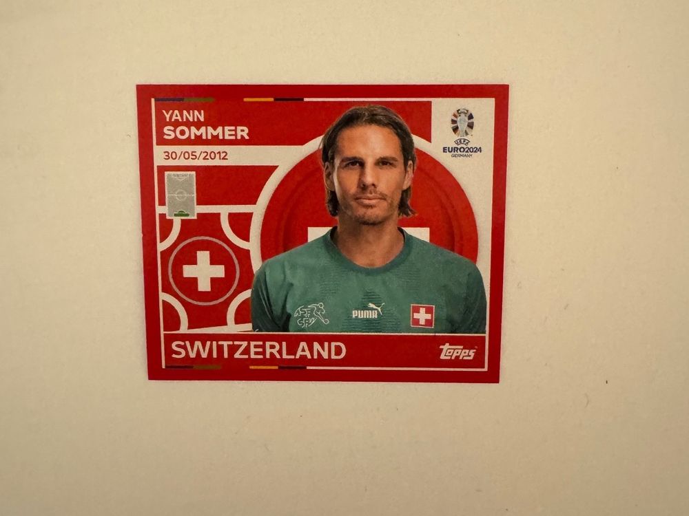 Yann Sommer SUI 4 EURO 2024 Germany TOPPS sticker (Neu (gemäss ...