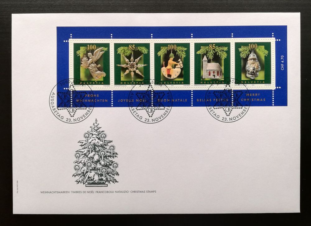 Schweiz FDC Sonderblock Weihnachtsmarken, 2004 | Kaufen auf Ricardo