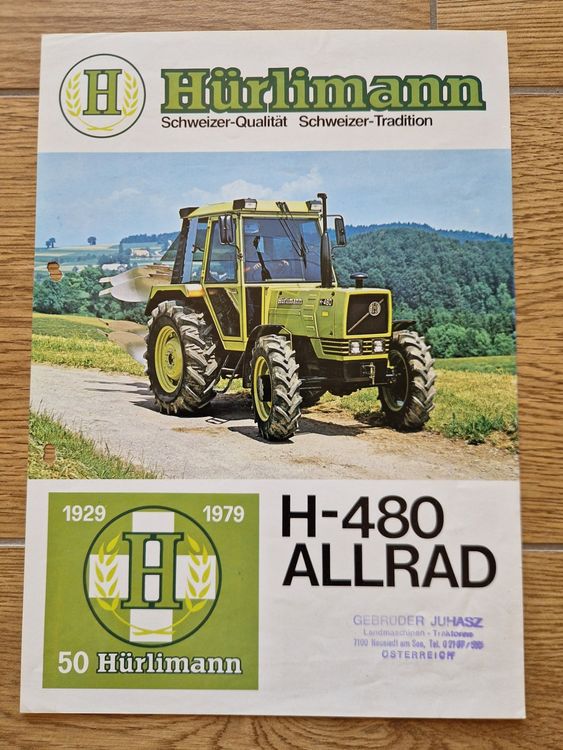 Original Prospekt Hürlimann Traktor H-480 Allrad (Gebraucht) in Dürnten ...