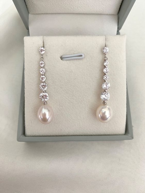 Perlen Ohrringe/Echte Süsswasserperlen | Kaufen auf Ricardo