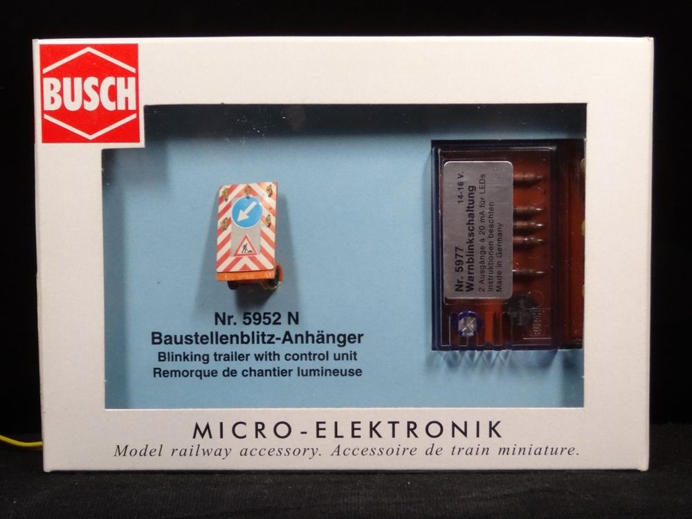 Busch N 5952, Baustellenblitz- Anhänger, NEU (Neu und originalverpackt ...