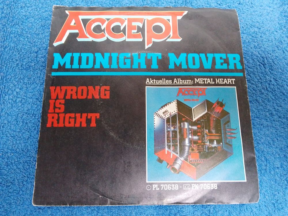 ACCEPT - midnight mover 7" FIRST PRESS 1985 RCA (Gebraucht) in Schaan für CHF 28 – mit Lieferung ...