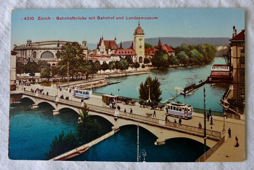AK ZÜRICH, Bahnhof, Brücke, Landesmuseum, Tram, belebt (Gebraucht) in Wallisellen für CHF 6 ...