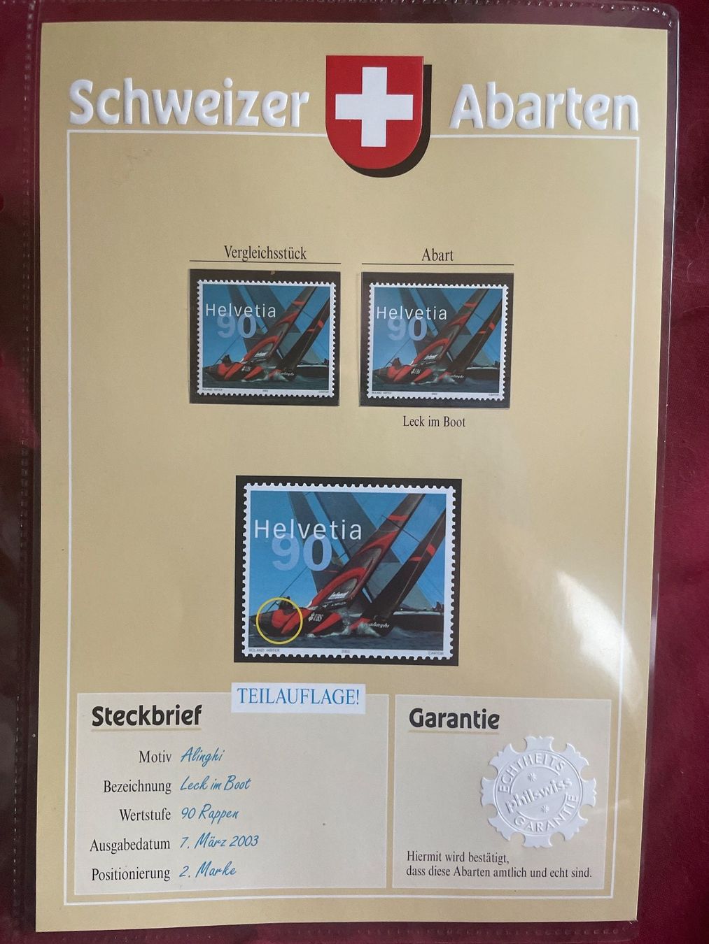 Schweizer Briefmarken-Abarten "Spinnä uf dem Hammer" Top! (D'occasion ...
