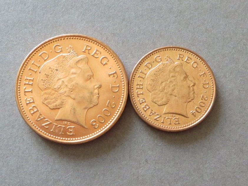 2 MÜNZEN GB ELIZABETH II, TWO PENCE 2003, ONE PENNY 2004 (Gebraucht) in ...
