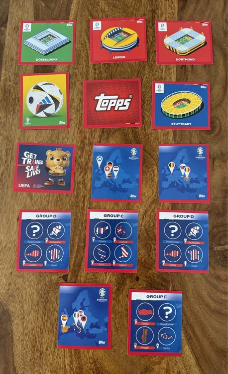 Topps EM 2024 Sticker Stadien Euro Gruppen Uefa GA GC GE etc | Acheter ...