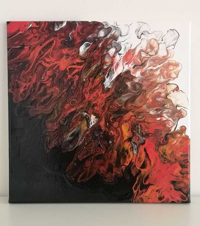 Pouring Bild auf Leinwand, 40 x 40 cm, Unikat | Kaufen auf Ricardo