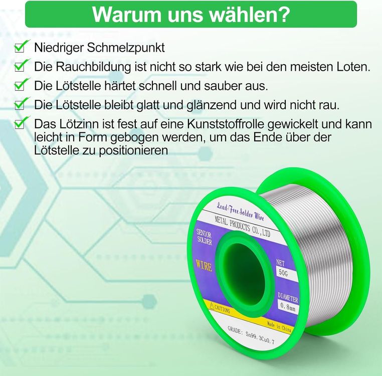 Niedrigschmelzender Kern Lötdraht Sn99,3 Cu0,7 entlötlitze (Neu (gemäss ...