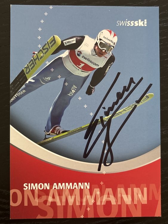 Signierte Autogrammkarte Simon Ammann (Gebraucht) in Uetendorf für CHF 5 – mit Lieferung auf ...