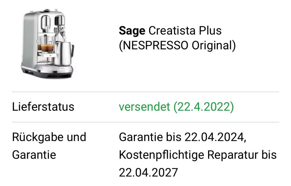 Nespresso SAGE Creatista plus inkl. 50 Nespressokapseln (Gebraucht) in ...