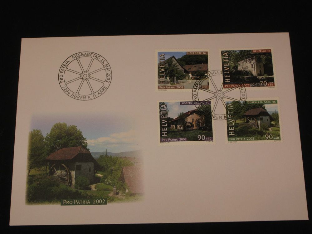 Pro Patria FDC 2002 Nr. 276 - 279 Wertvolle Bauten am Wasser (Gebraucht) in Riken AG für CHF 1.5 ...