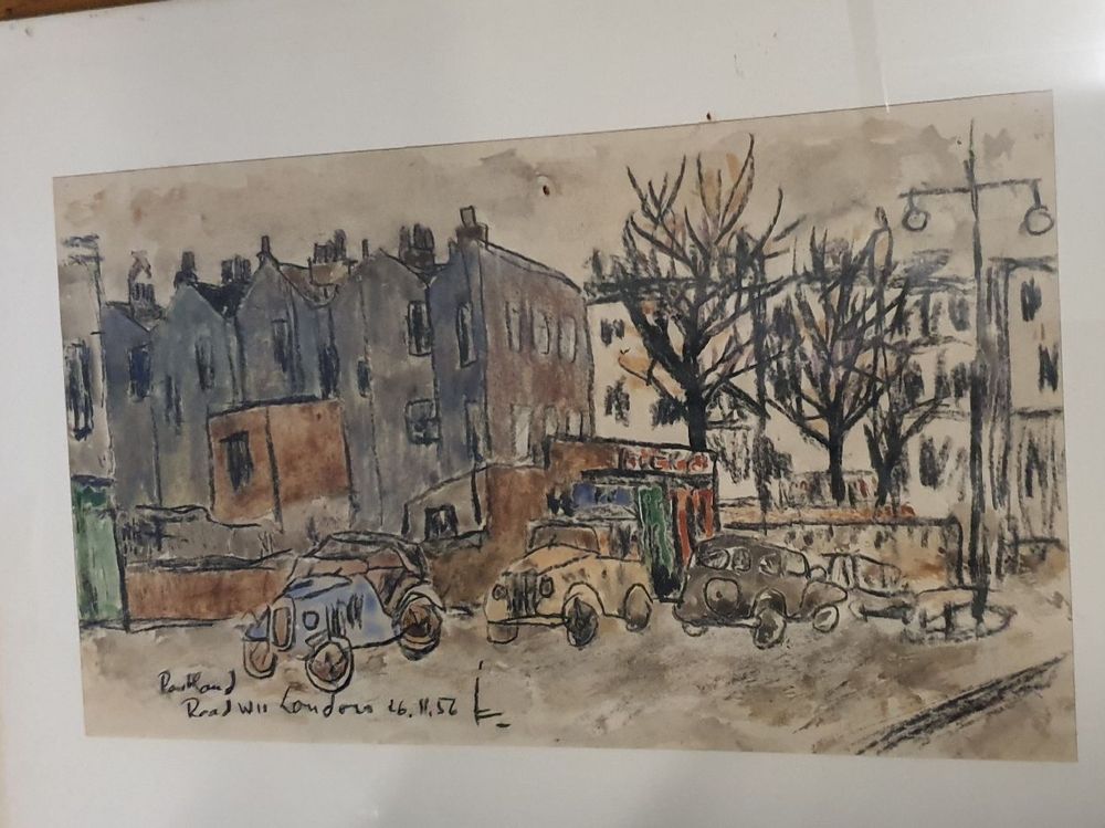 Gemälde, Strassenszene signiert gerahmt 43x33 moto auto cars (Gebraucht) in Zollikerberg für CHF ...