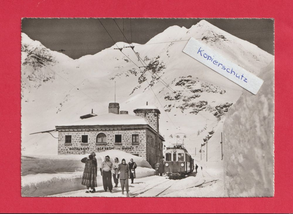 Alp Grüm (GR) Bahnhofbüffet Berninabahn Foto-AK (Gebraucht) in Zürich ...