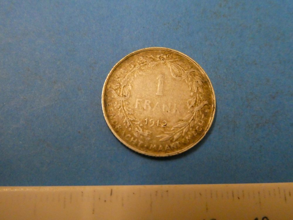 Belgien 1912, 1 Frank - Silber (Gebraucht) in Hinterforst für CHF 3 – mit Lieferung auf Ricardo ...