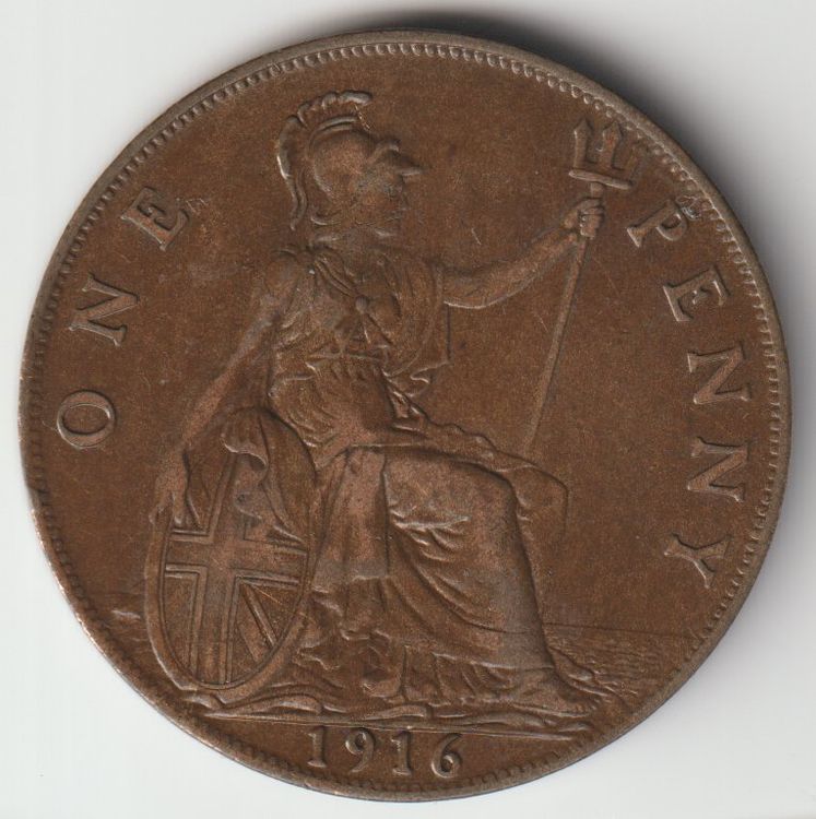 1916 One Penny George V "Depressed Ear" Variante GVF Münze (Gebraucht) in Baden für CHF 7 – mit ...