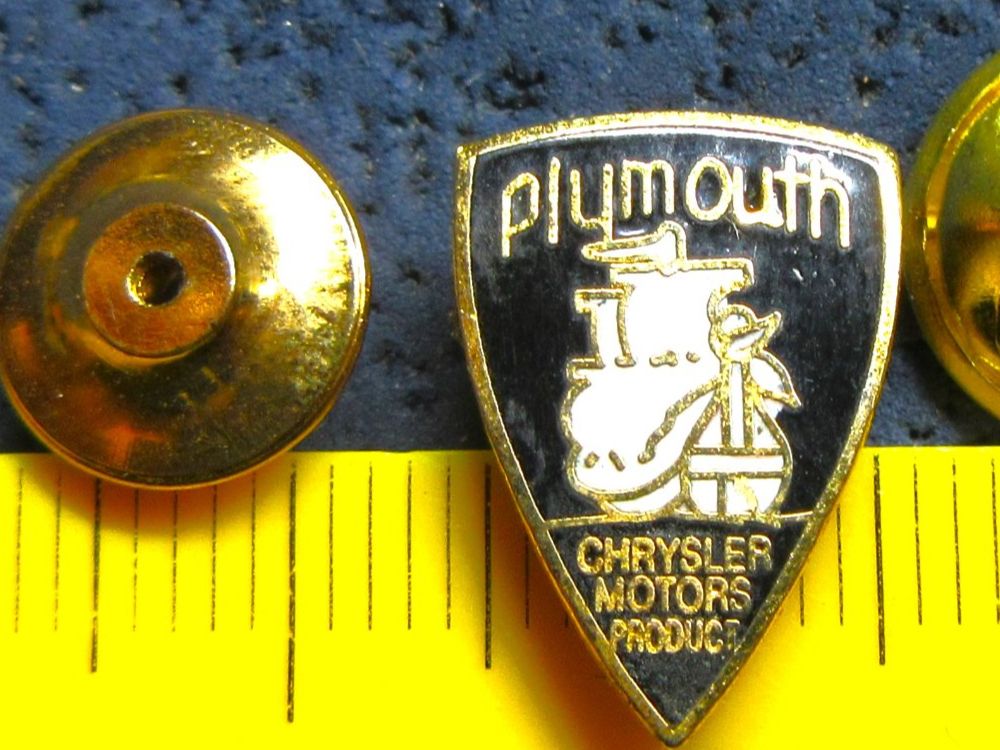 PLYMOUTH AUTO LOGO PIN ENAMEL KLEIN-FEIN MIT SECURITY-CLIP (Gebraucht ...