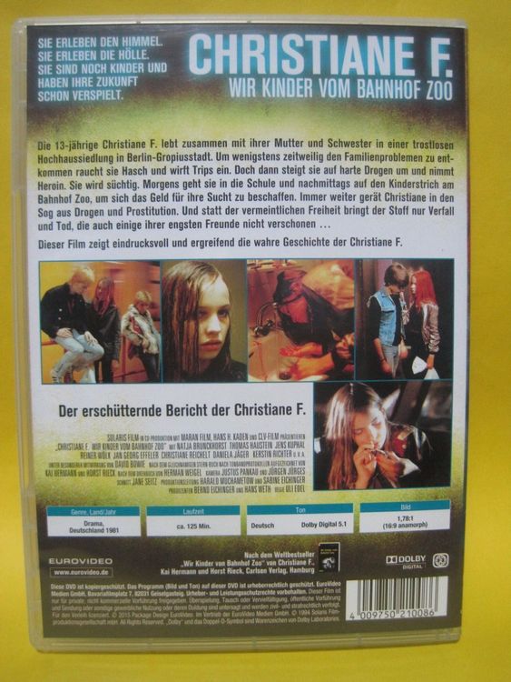 Christiane F Kinder vom Bahnhof Zoo David Bow Remastered DVD | Kaufen ...