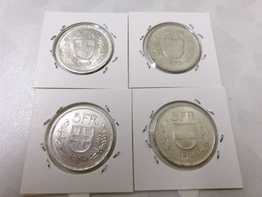 CH 5 Franken Silber 1954,1966, 1966, 1967 (Gebraucht) in Bad Zurzach für CHF 40 – mit Lieferung ...