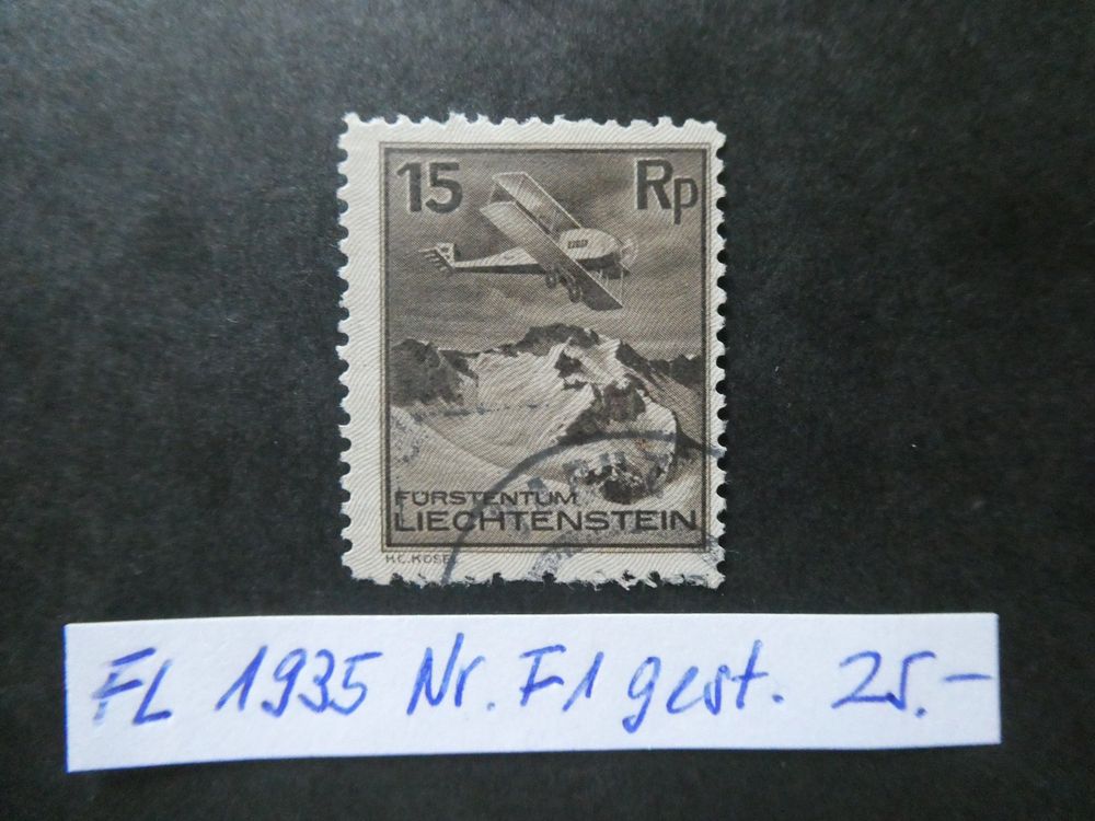 FL 1935 Nr. F1 gestempelt (Gebraucht) in Lausen für CHF 4.5 – mit Lieferung auf Ricardo kaufen