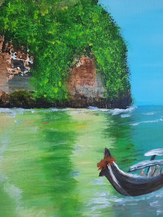 Sommerfeeling Leinwandbild Meer Landschaft Handgemalt 🎨🌴🌞 (Neu (gemäss Beschreibung)) in ...