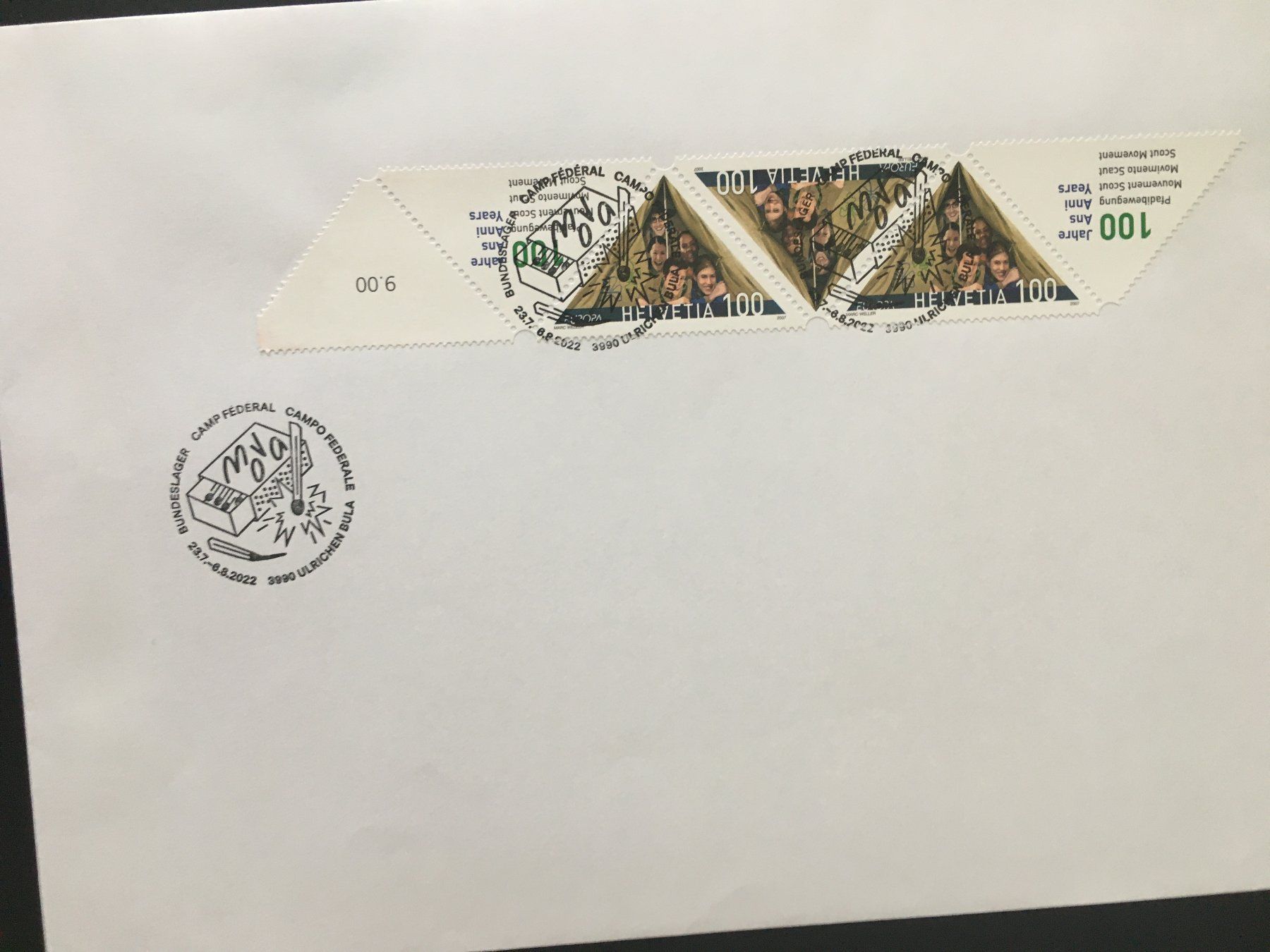 100 Jh Pfadfinder ZN 1230 mit BULA MOVA Stempel 23.7.-6.8.22 (Neu (gemäss Beschreibung)) in ...