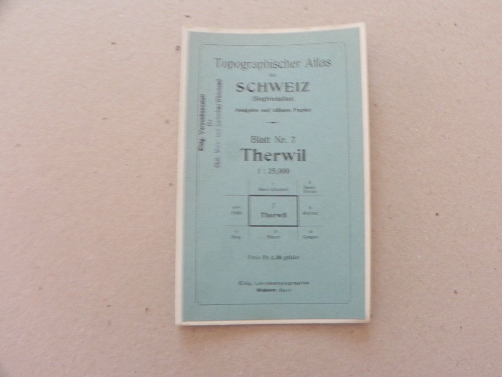 Landkarte Therwil 1939 Oberwil Bottmingen Leimen Binningen (Gebraucht ...