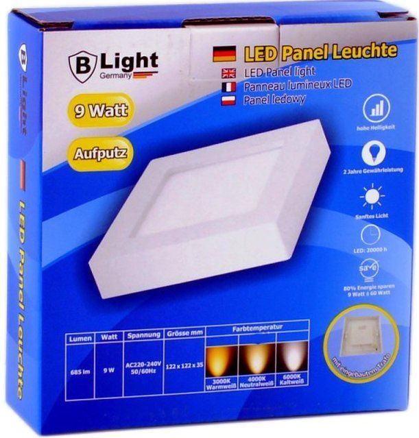 LED Panel Leuchte 9W 12.2 x 12.2cm AP | Kaufen auf Ricardo