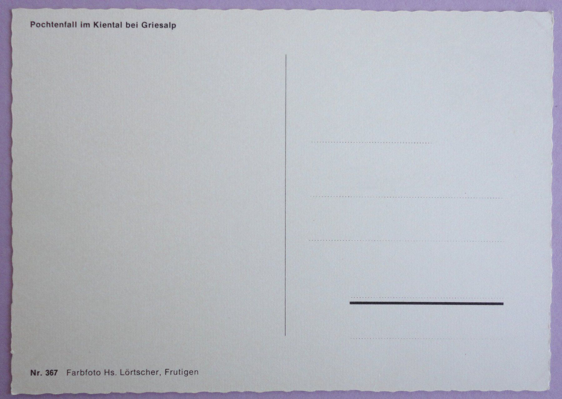 Pochtenfall im Kiental bei Griesalp (Gebraucht) in Fétigny für CHF 1 ...