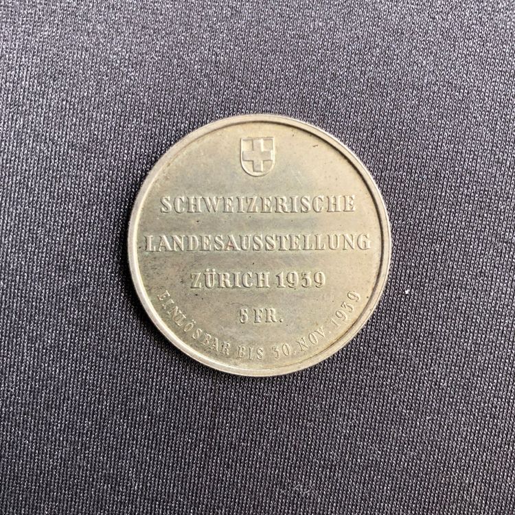 Silber Münze 5 Fr. Schweizerische Landesausstellung 1939 (Neu (gemäss Beschreibung)) in ...