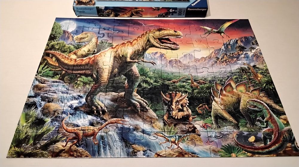 PREMIUM Puzzle XXL 100 Teile ,Bei den Dinosaurier (6+) (Gebraucht) in ...