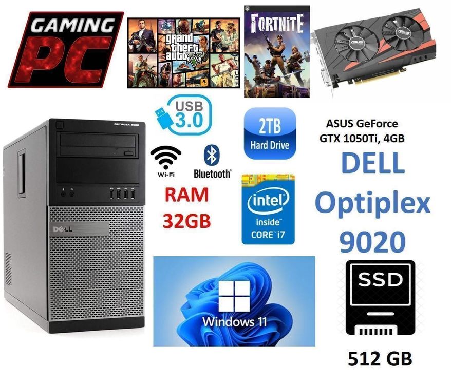 FORTNITE GTA Gaming PC DELL 9020 i7 GTX 1050 ti (Gebraucht) in Meggen ...