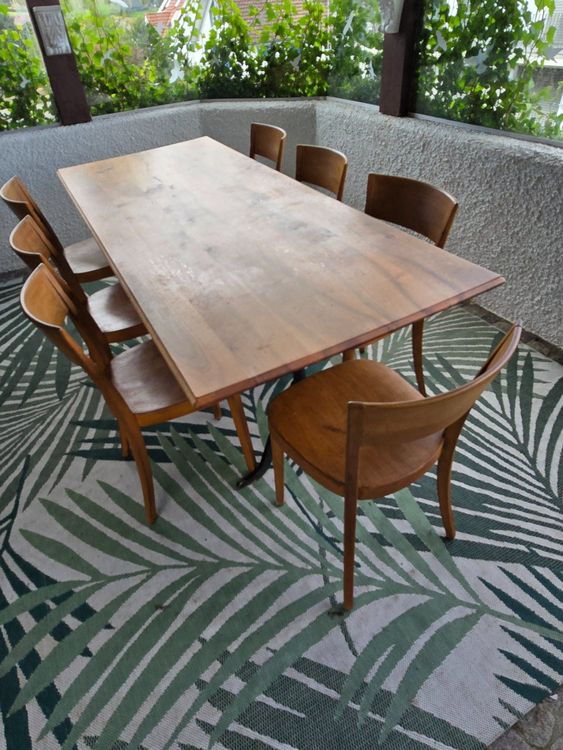 Vintage Esstisch mit 8 Horgen Glarus Stühlen, Top Zustand! (Gebraucht ...