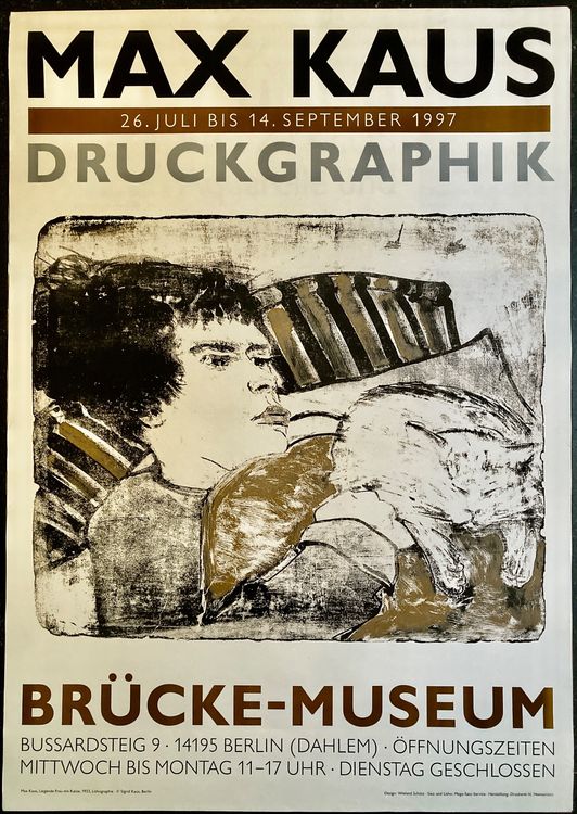 Plakat MAX KAUS - Druckgraphik Brücke-Museum (Neu (gemäss Beschreibung ...